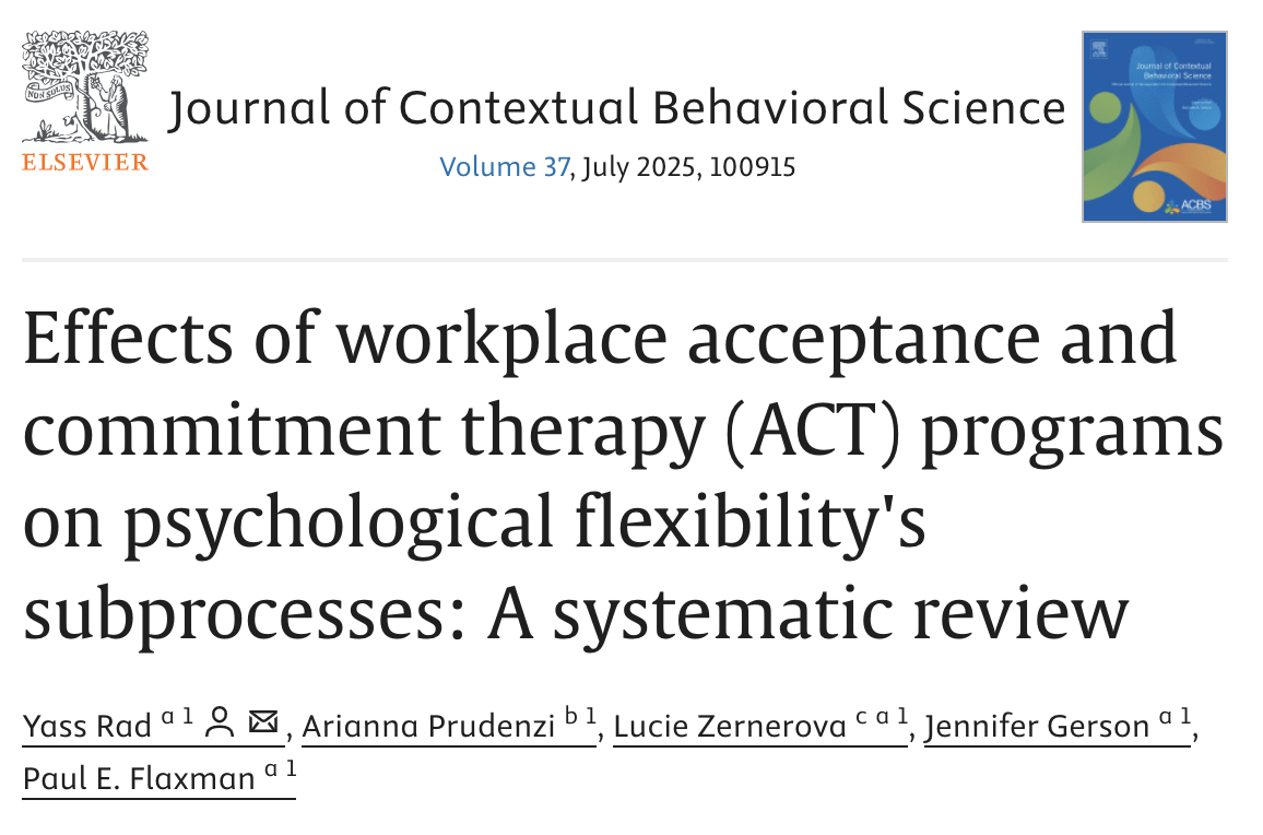 Effects of workplace acceptance and commitment therapy (ACT) programs on psychological ...